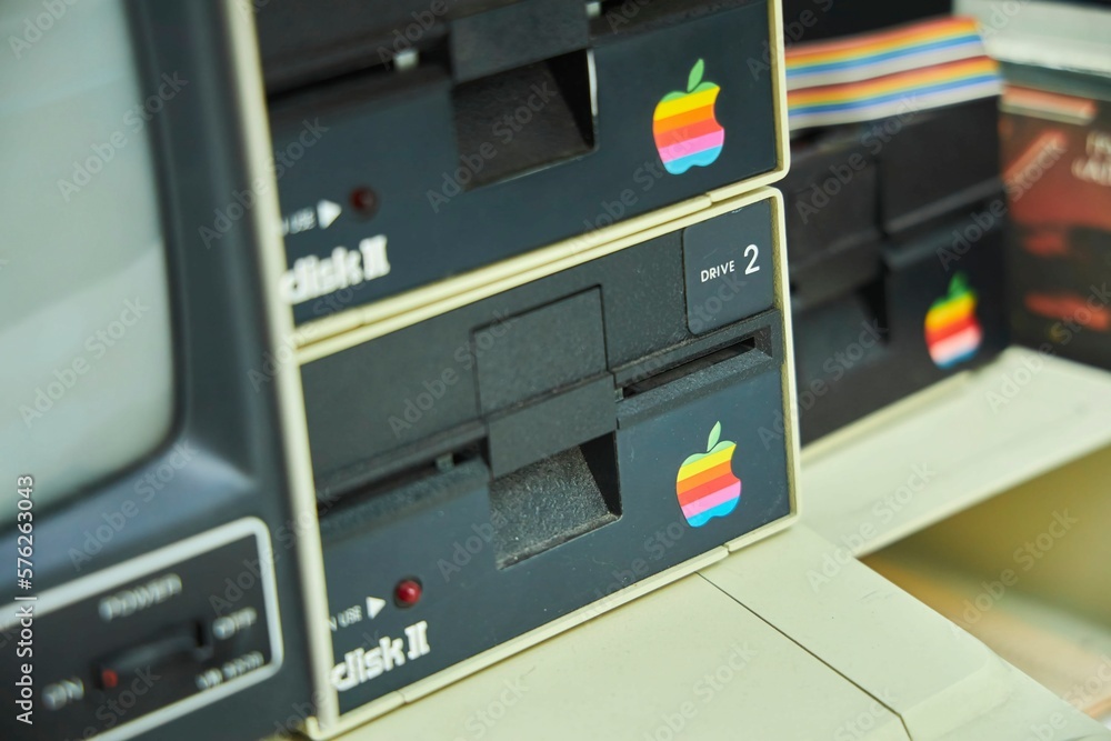 MOSCOW, Russia - May 7, 2022: Museum of Old Apple Computers. Disk ...