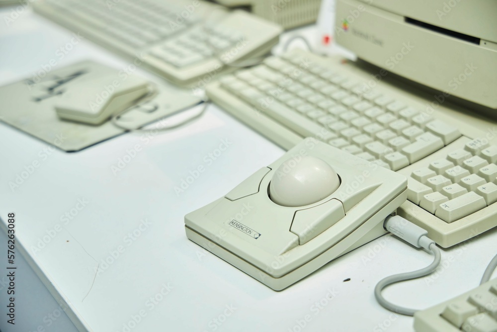 MOSCOW, Russia - May 7, 2022: Museum of Old Apple Computers. The first ...