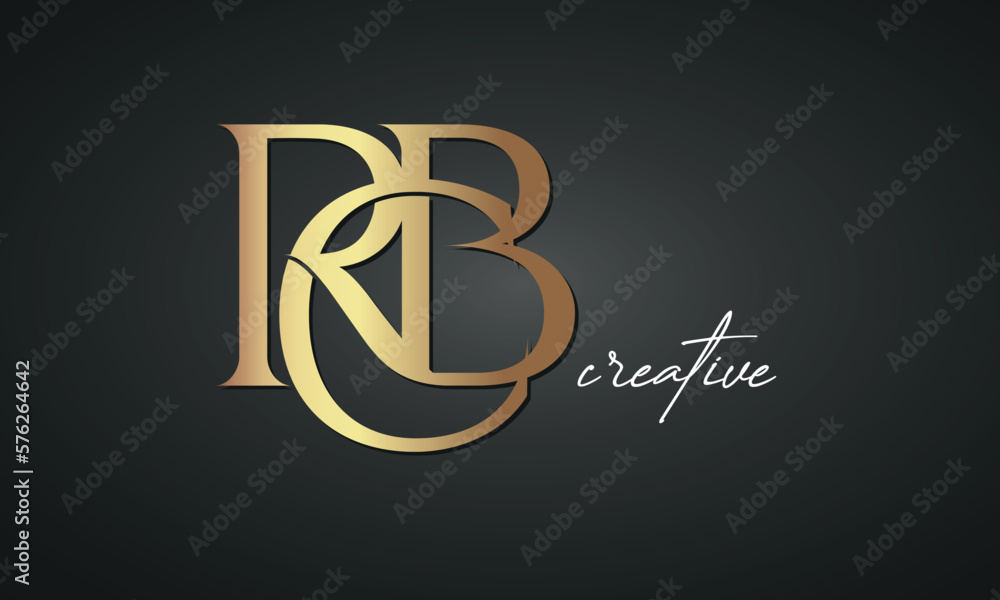 luxury letters RCB golden logo icon premium monogram, creative royal ...