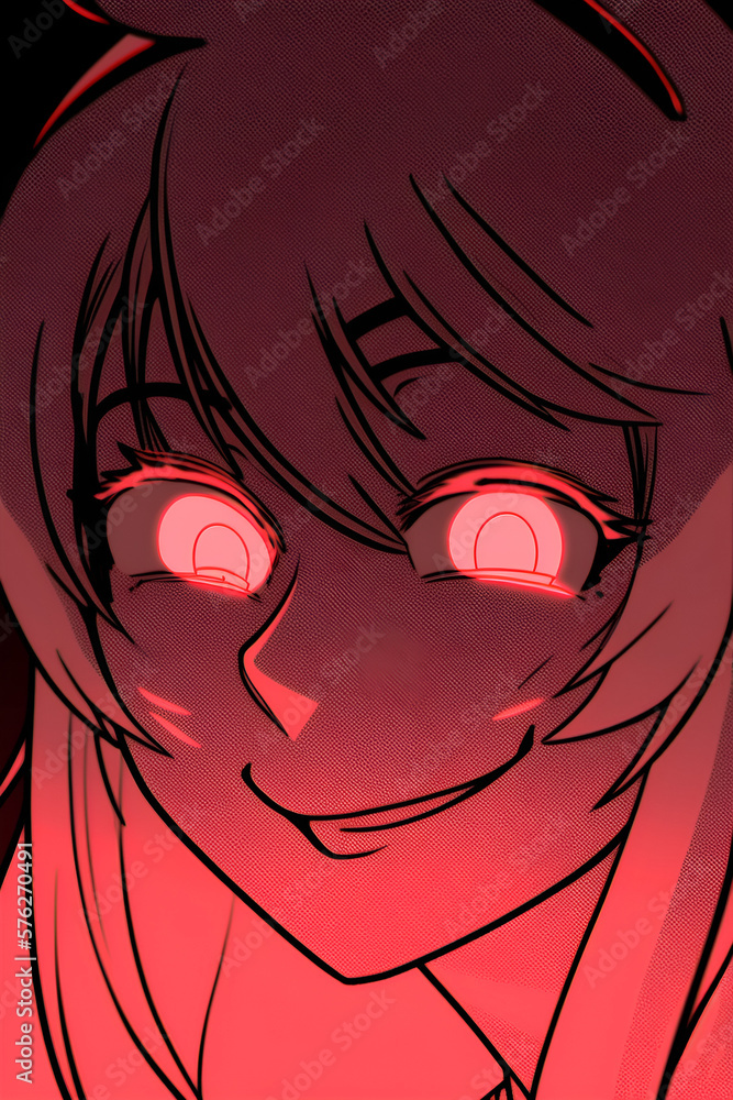 Anime drawing facial expressions of a yandere girl. Ahegao. generative ...