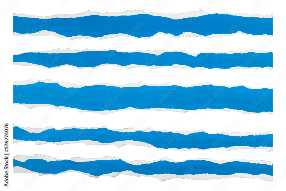 Blue torn paper edge sheets isolated on transparent background Stock ...
