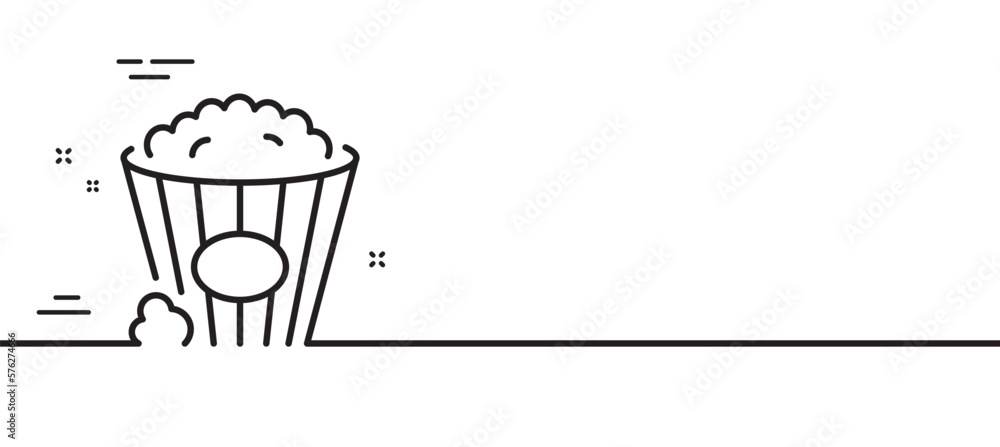 Popcorn line icon. Pop corn sign. Cinema snack food symbol. Minimal ...