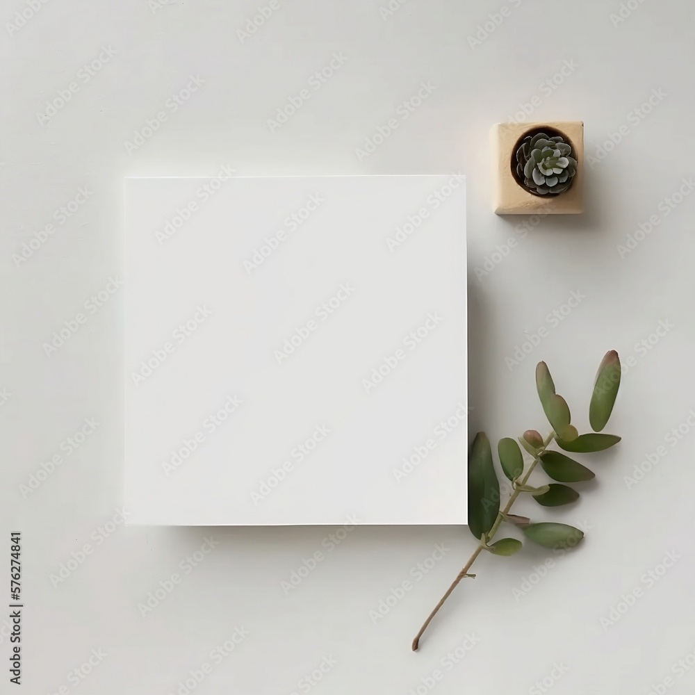 Blank square card mockup on table - A modern and versatile template for ...