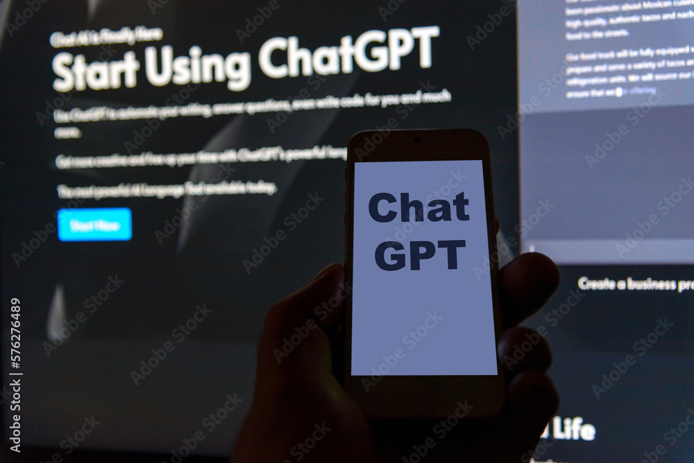 Screen ChatGPT,chat with AI,artificial intelligence. Male search for ...