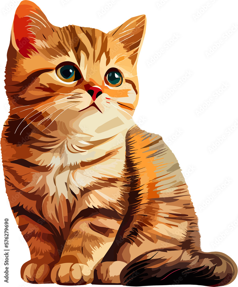 cute cat transparent background - Generative AI Stock Illustration ...
