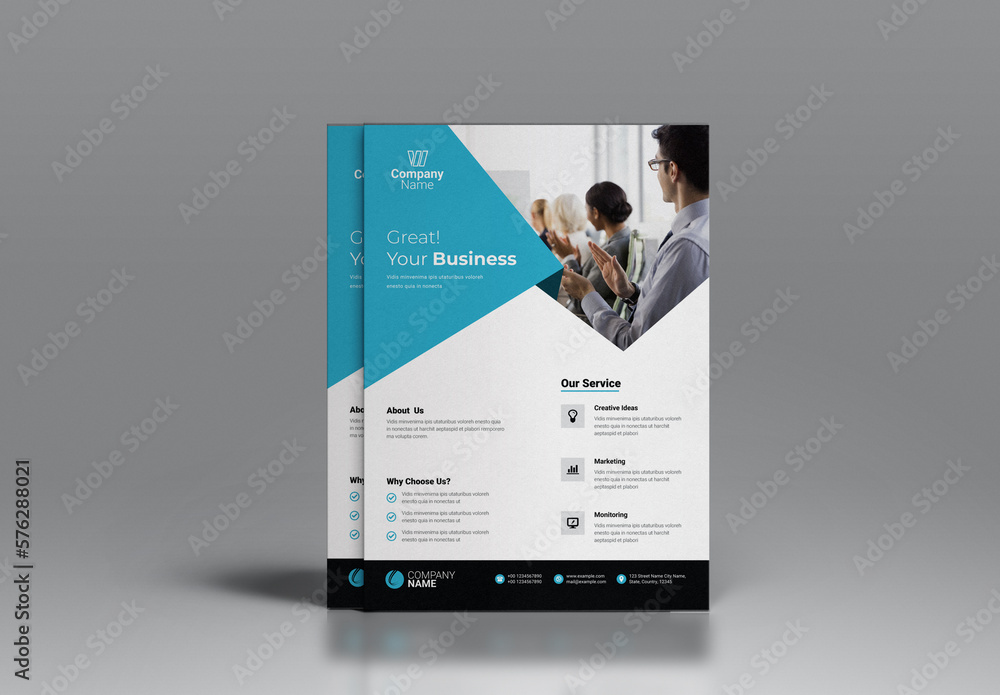 Simple Business Flyer Design Layout Stock Template | Adobe Stock