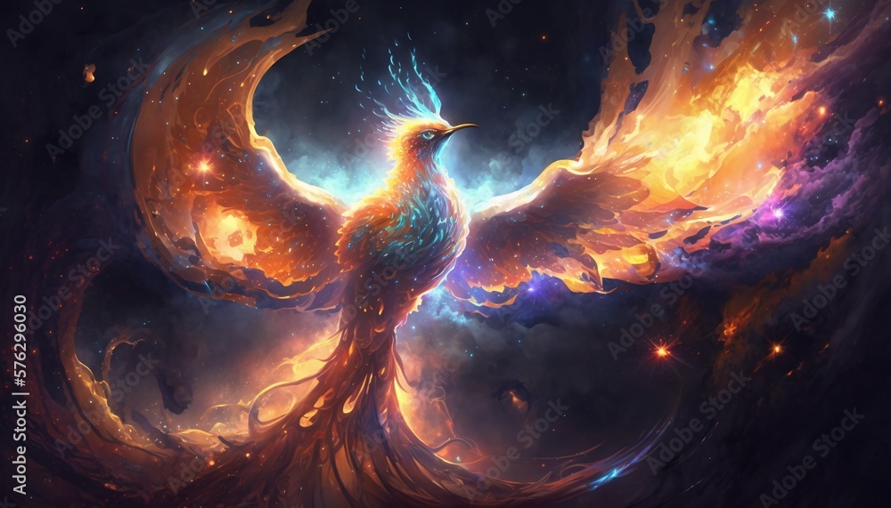 Phoenix on Fire: A Symbol of Transformation and Resilience. Generative ...