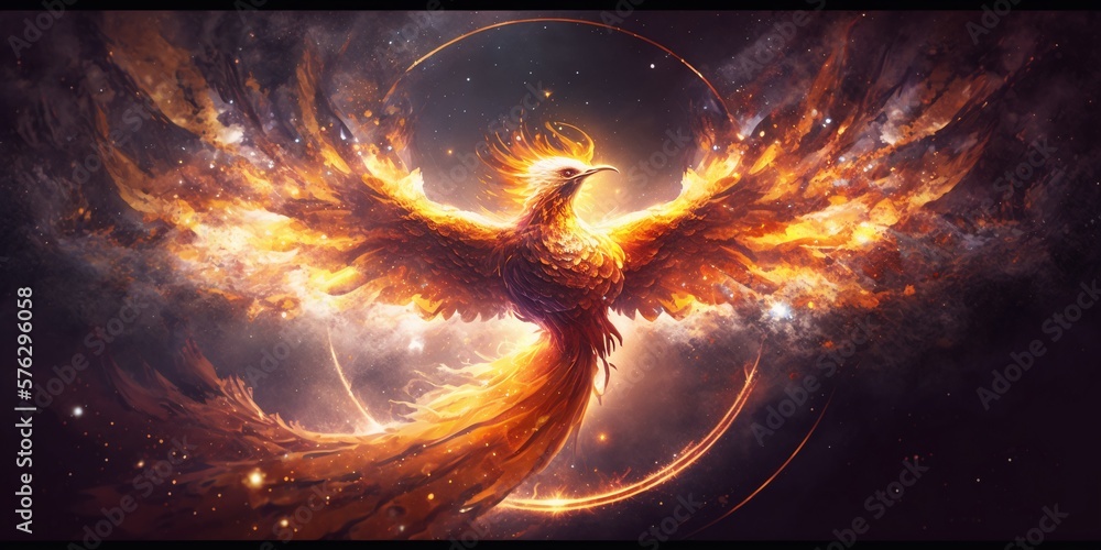 Phoenix on Fire: A Symbol of Transformation and Resilience. Generative ...