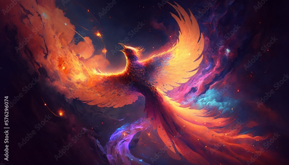 Phoenix on Fire: A Symbol of Transformation and Resilience. Generative ...