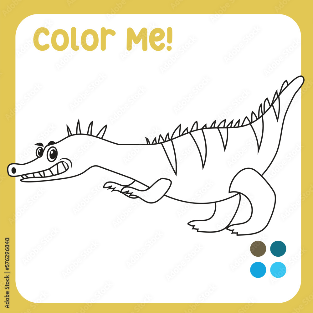 Colour me: Suchomimus the dino coloring Page Illustration. colouring ...