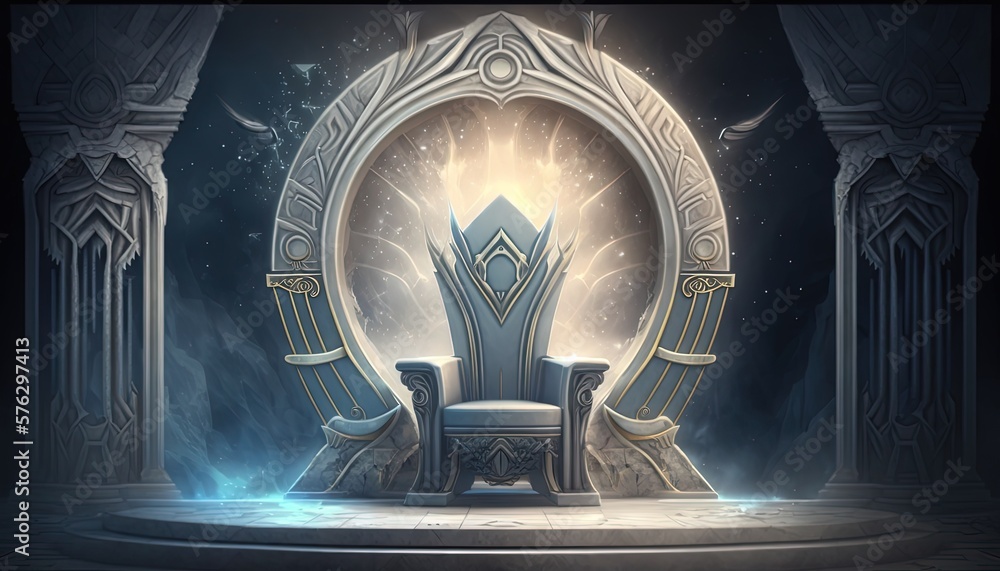 sci-fi fantasy throne with energy emerge sparkle behind, Generative Ai ...