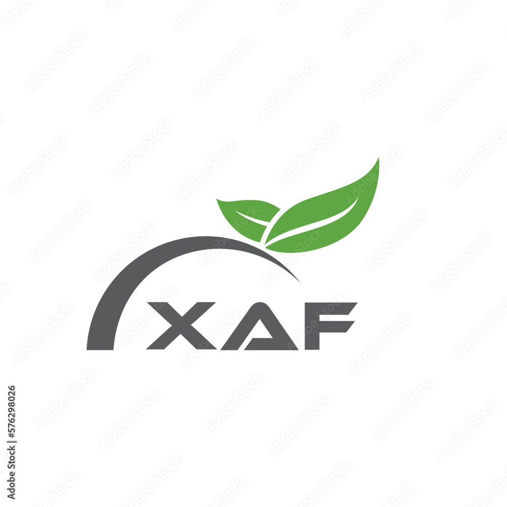 XAF letter nature logo design on white background. XAF creative ...