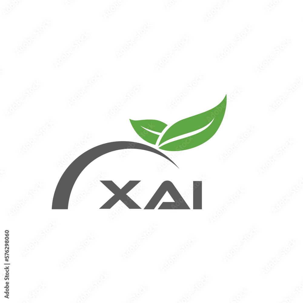 XAI letter nature logo design on white background. XAI creative ...