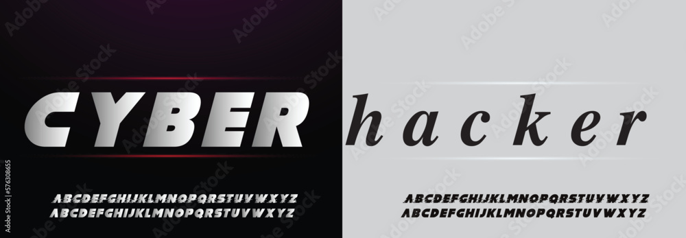 Cyber Hacker, Modern Sport Fonts. Typeface Tech style fonts for technology, digital, movie, logo ...