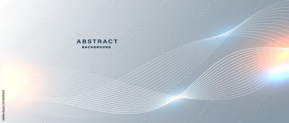 Grey abstract background with flowing particles. Digital future ...