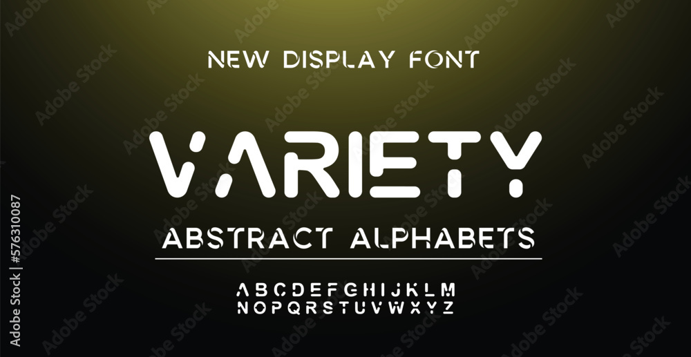 VARIETY Luxury Minimal Modern Tech Alphabet Letter Fonts. Typography ...