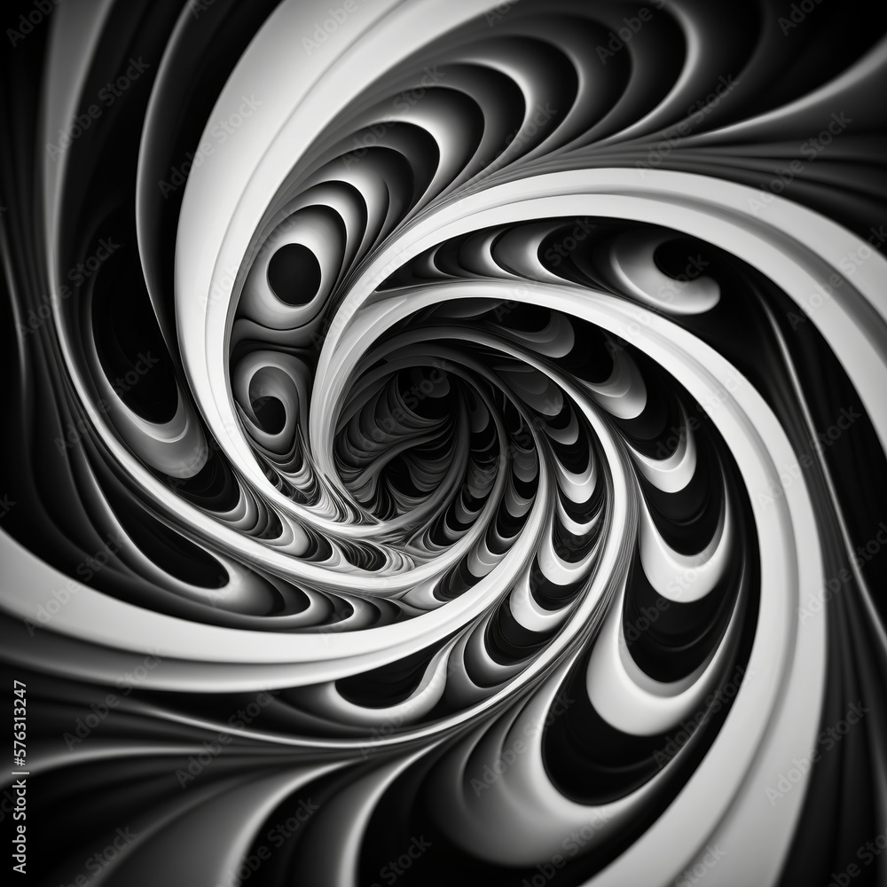 black and white abstract finger swirl texture spinning slope pattern ...