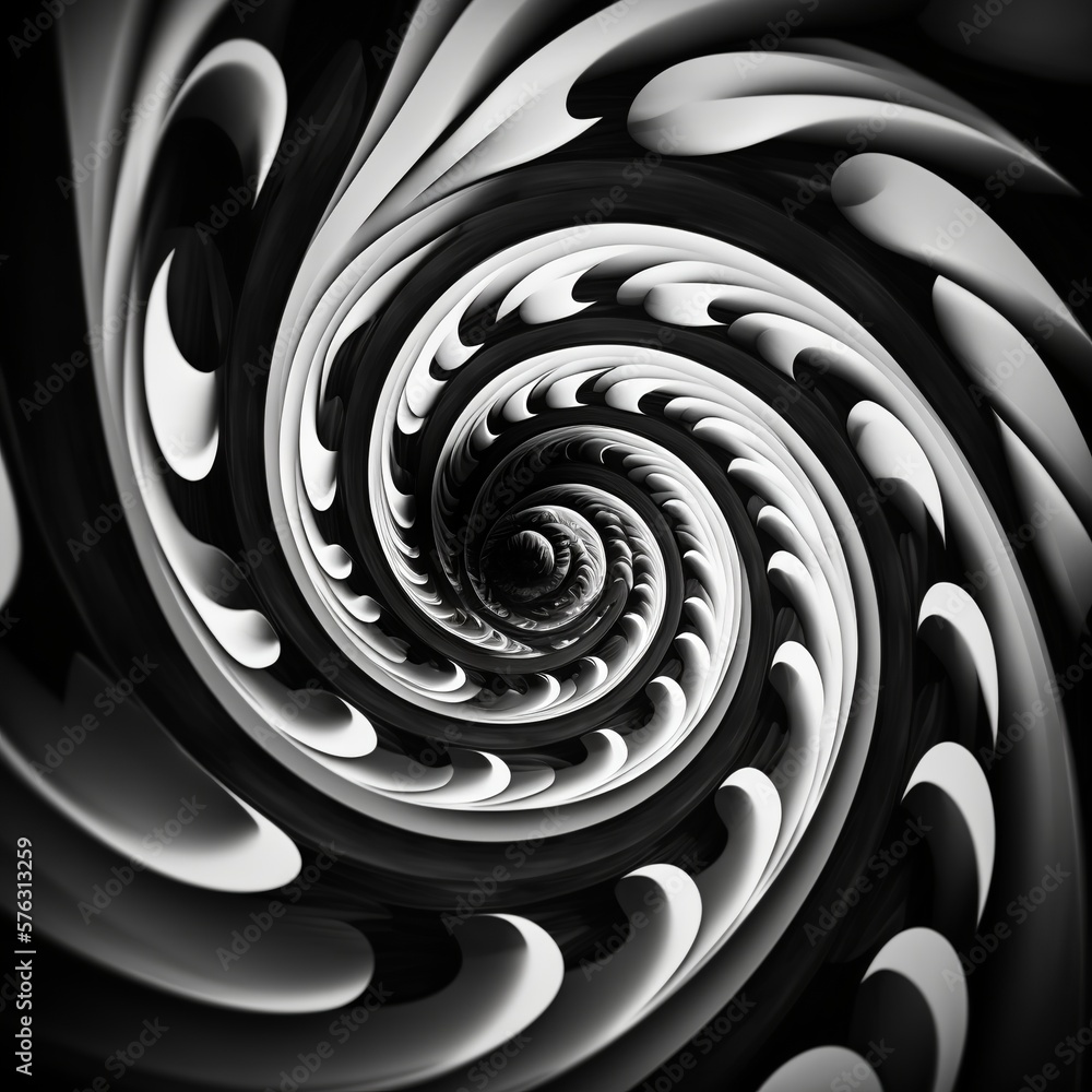 black and white abstract finger swirl texture spinning slope pattern ...