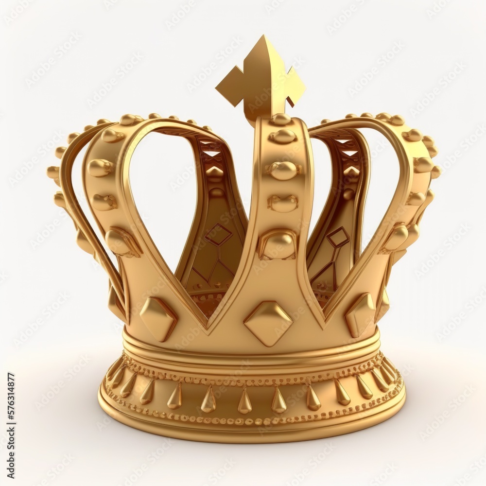 Royal Gold crown isolated on white background. Gold crown icon ...