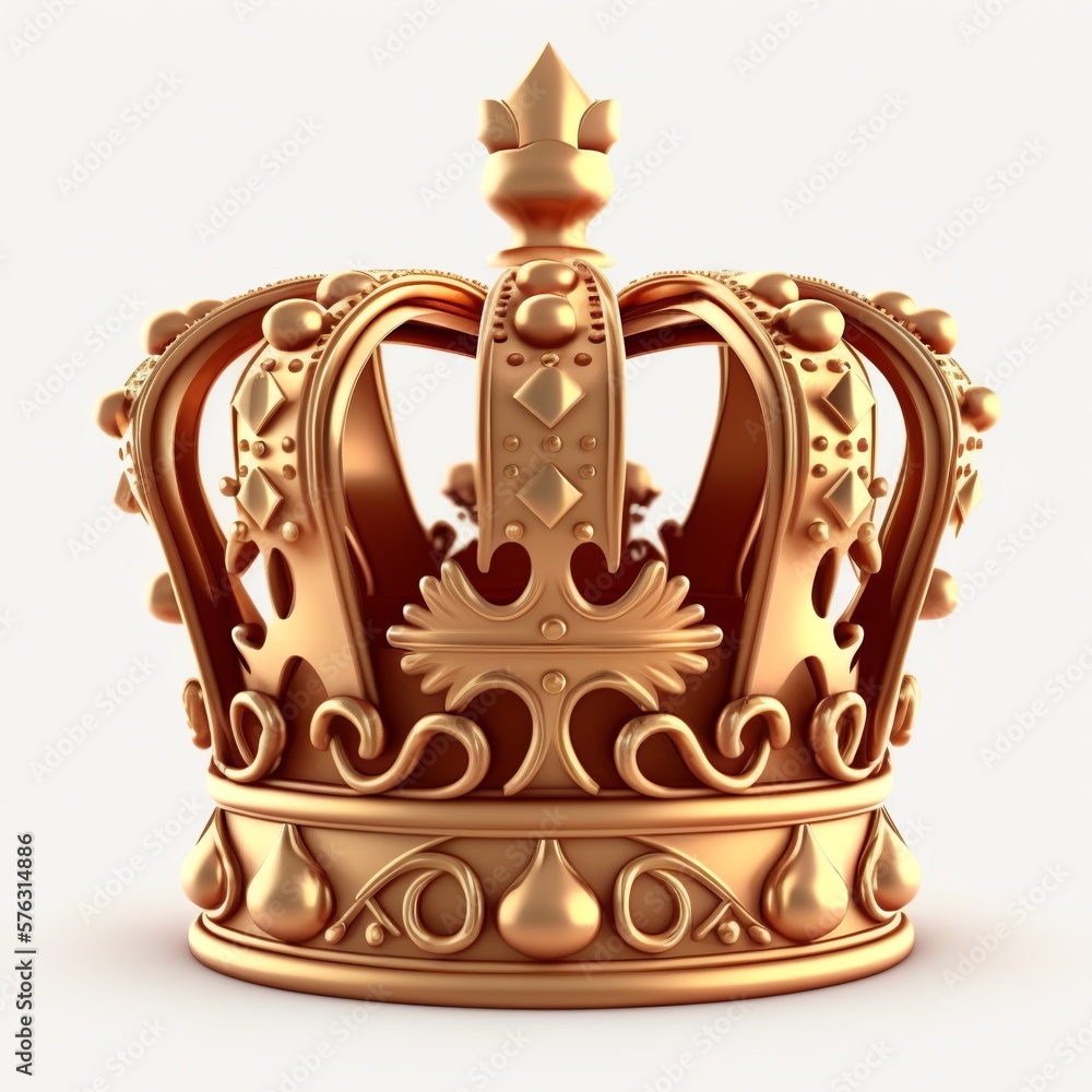 Royal Gold crown isolated on white background. Gold crown icon ...