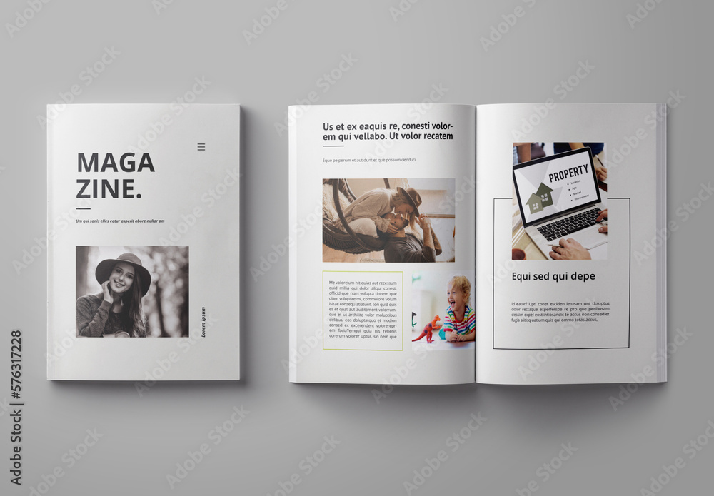 Clean Magazine Template Stock Template | Adobe Stock