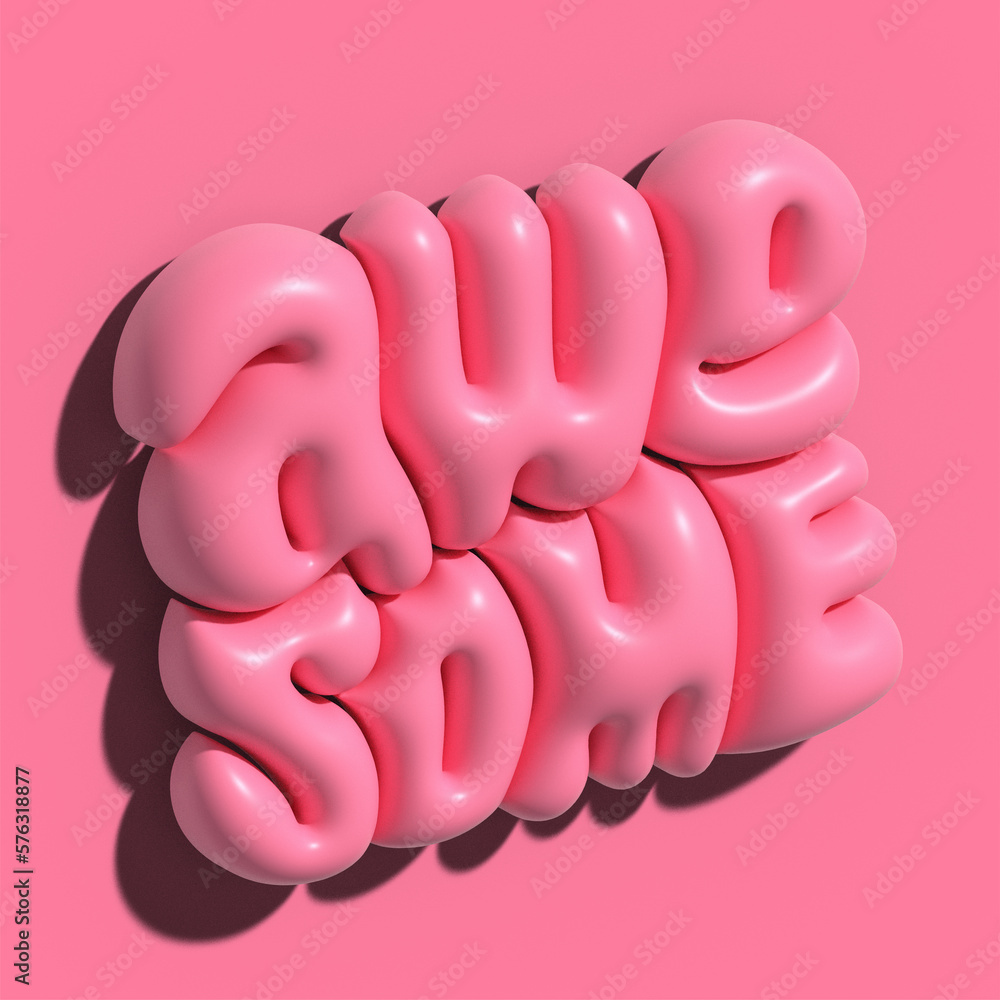 Raster 3d modeling clay word - awesome. Realistic 3d render lettering ...