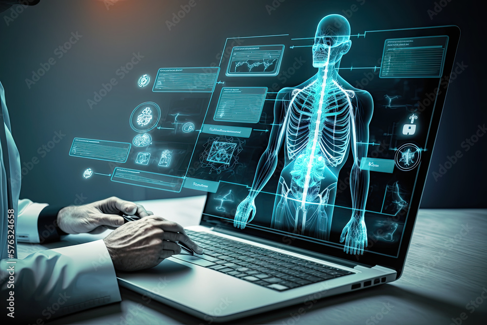 Medical imaging, x-ray, skeletal, technology scanning body, skeleton ...