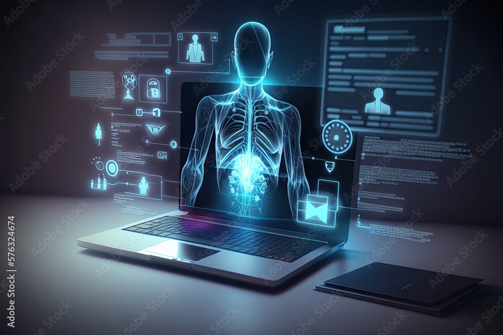 Medical imaging, x-ray, skeletal, technology scanning body, skeleton ...