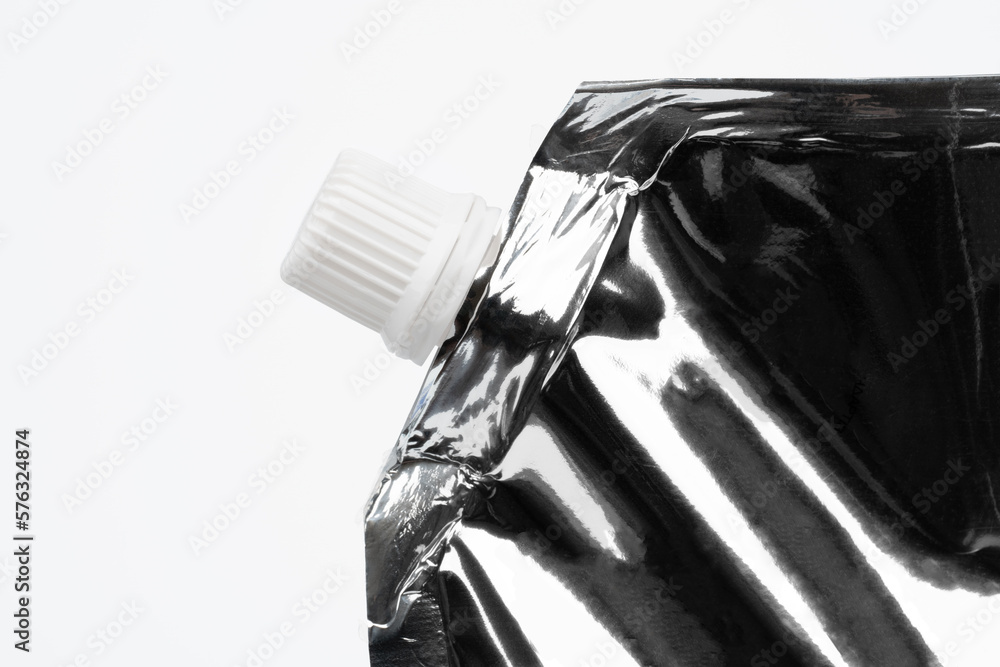 Blank spout pouch with cap or doy pack. Front view of blank glossy ...