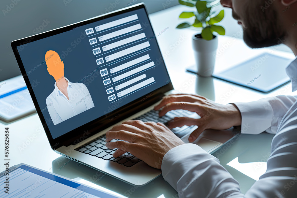 Ilustração do Stock: Human Resource management, HR profile, employee ...