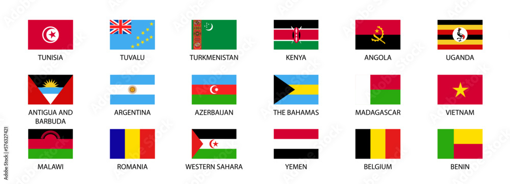 National flags of the world. World flag Set. Stock Vector | Adobe Stock