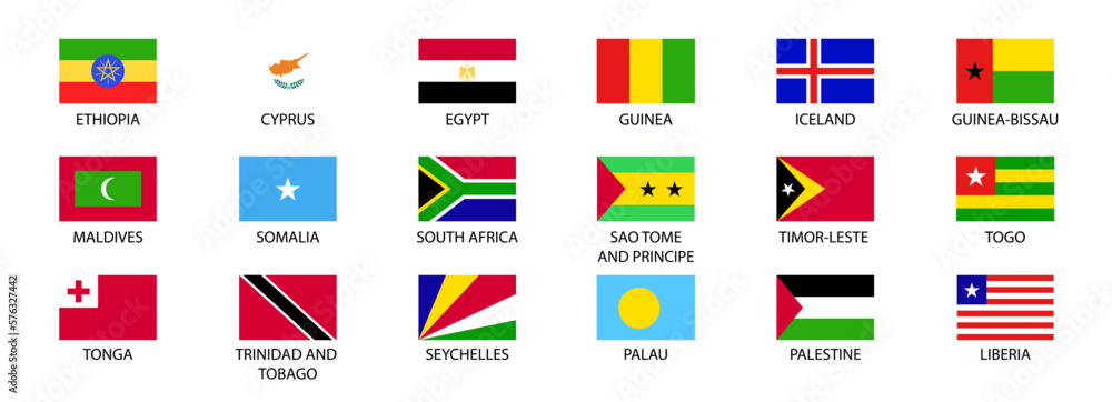 National flags of the world. World flag Set. Stock Vector | Adobe Stock