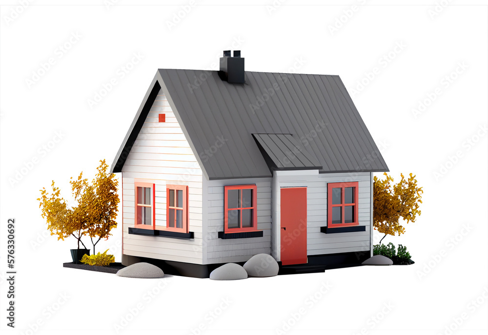 Mini house model. Real estate concept. illustration. Stock Illustration ...
