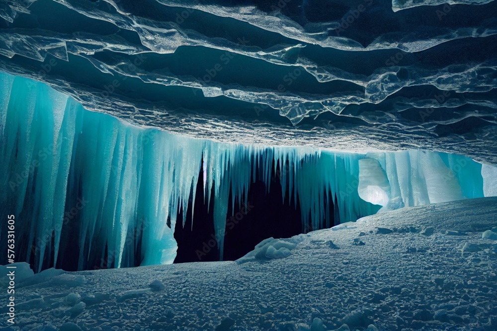 Lake Superior ice cave. These caves form during the extreme Upper ...
