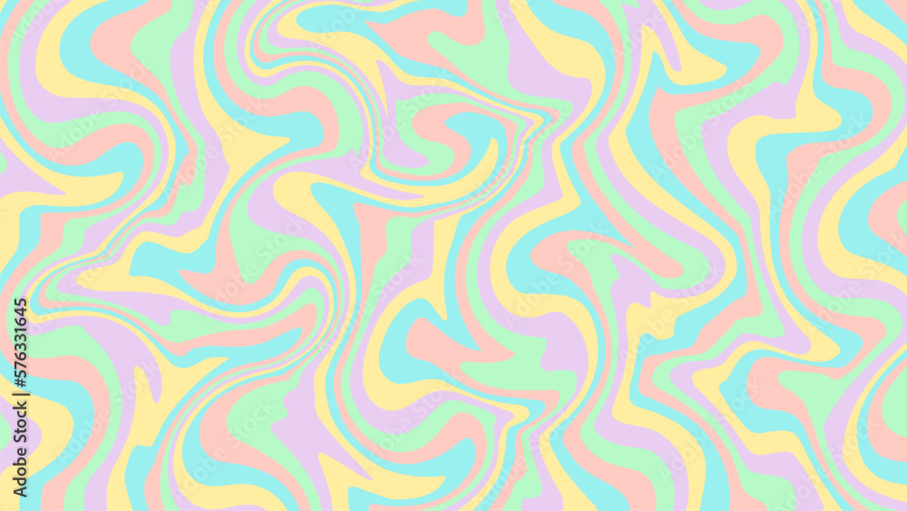 Abstract swirl background pastel colors. Hippie psychedelic groovy ...
