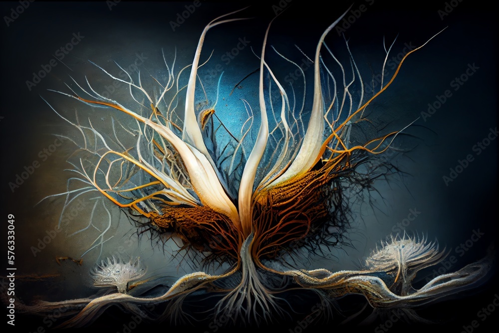 Abstract Mushroom Fungus Hypha Mycelium Tendrils, Scary Horrific ...