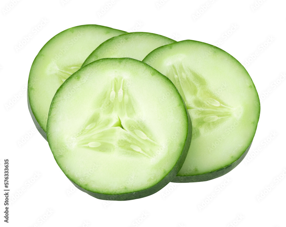 Sliced cucumber isolated, transparent png, PNG format, cut out. Stock ...