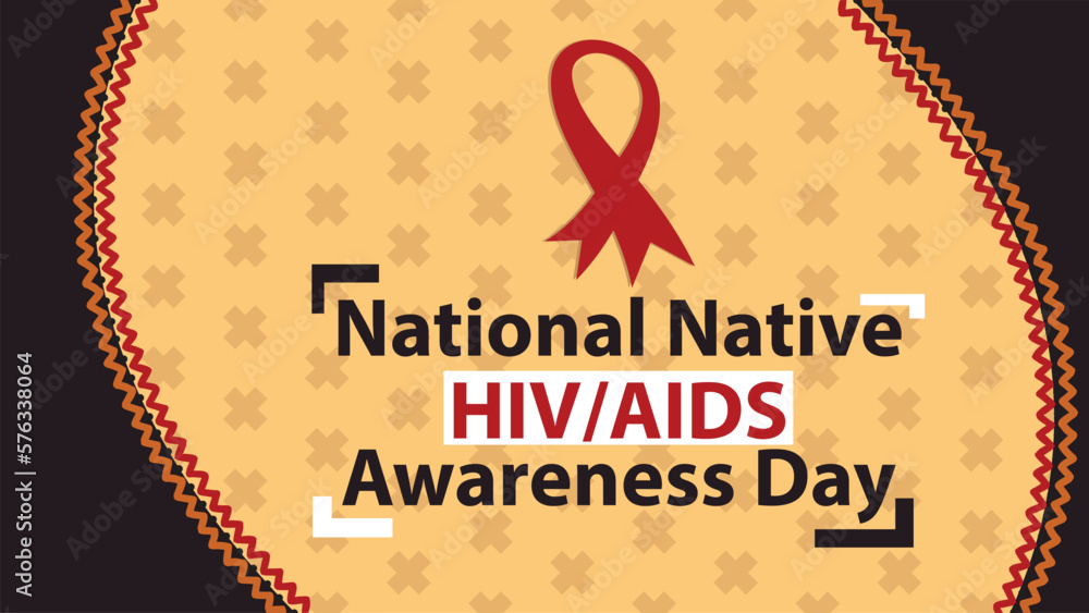National Native HIV AIDS Awareness Day vector banner design with simple ...