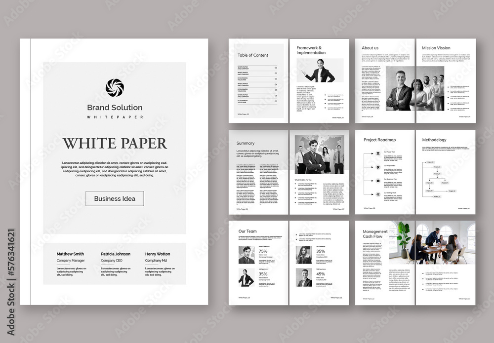 White Paper layout Stock Template | Adobe Stock