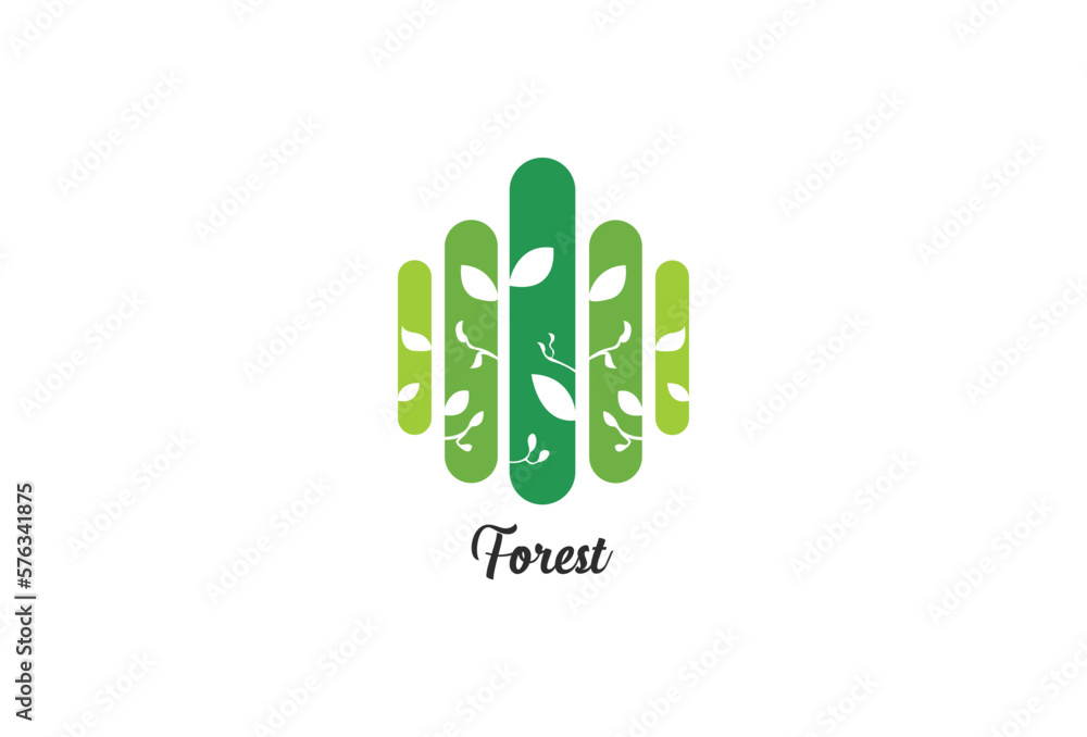 A simple forest vector image for icon, logo and illustrations. Stock ...