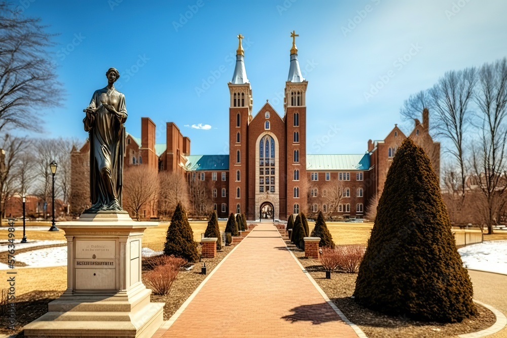 WASHINGTON, DC –26 MAR 2022- View of the campus of Trinity Washington ...