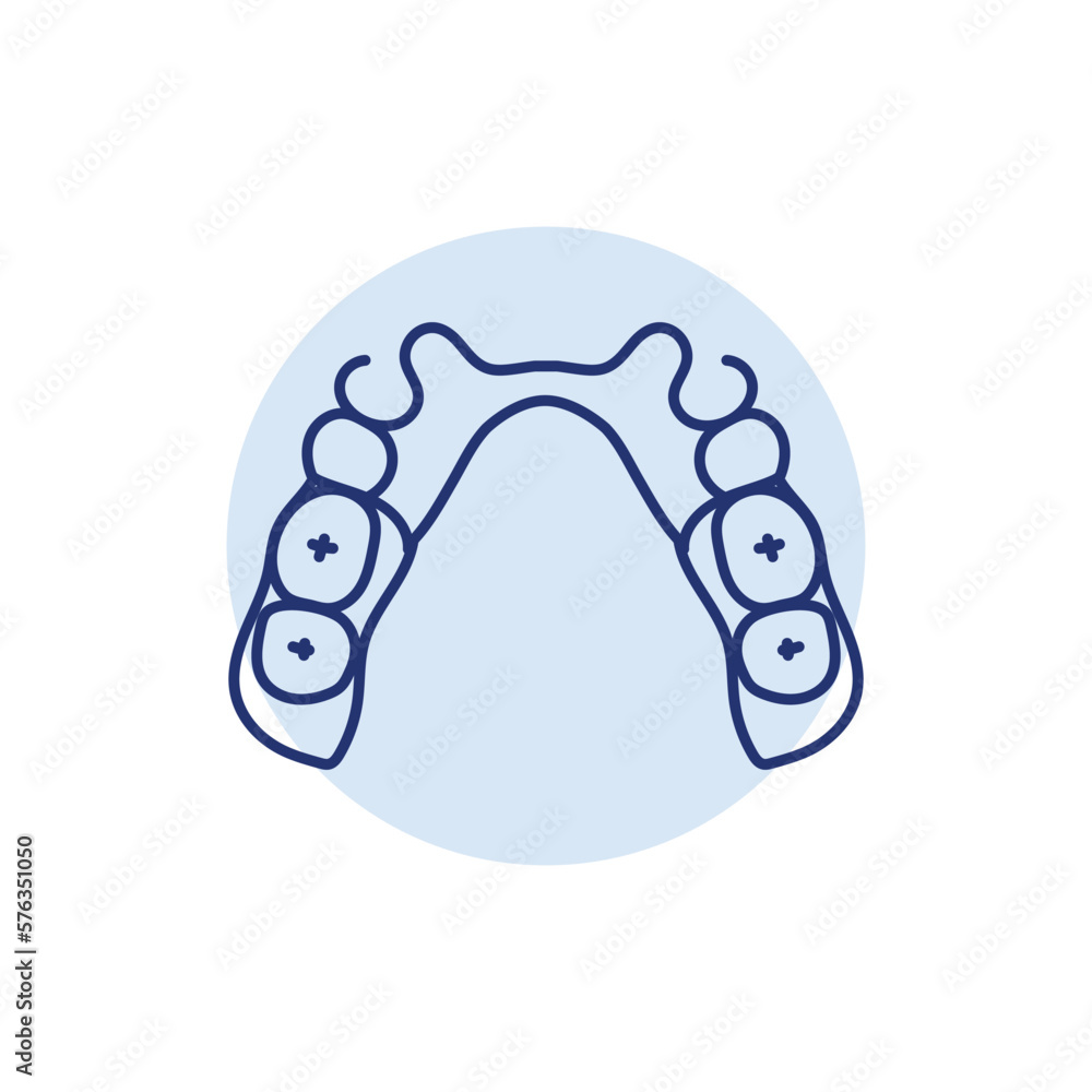 Removable partial denture line icon. Dental prosthetic. Stock Vector ...