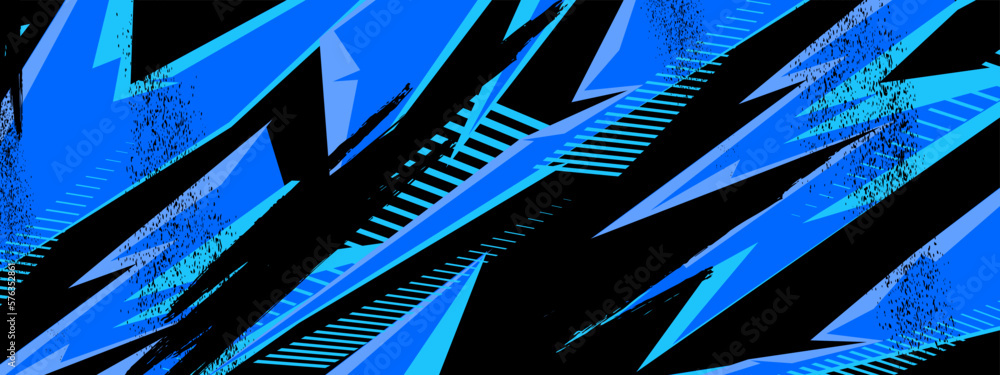 Abstract racing design concept. Sport car decal abstract blue geometric ...