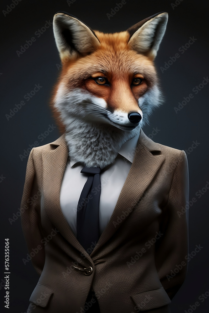 Female Fox in Formal Business Suit, Creative Stock Image of Female ...