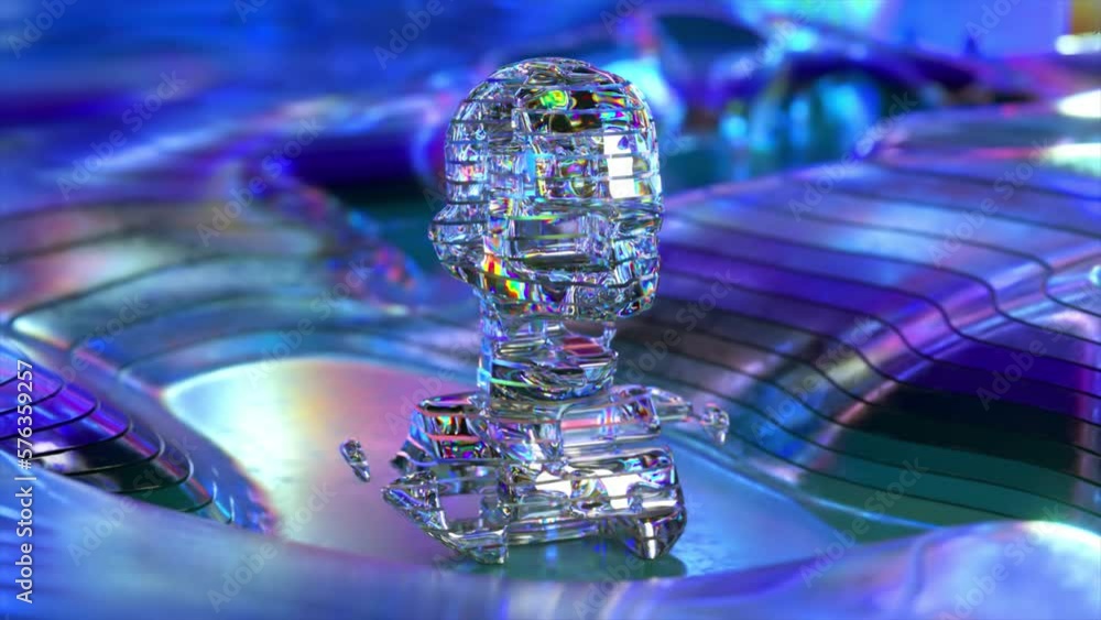 Visualization of artificial intelligence. The moving parts of the head ...