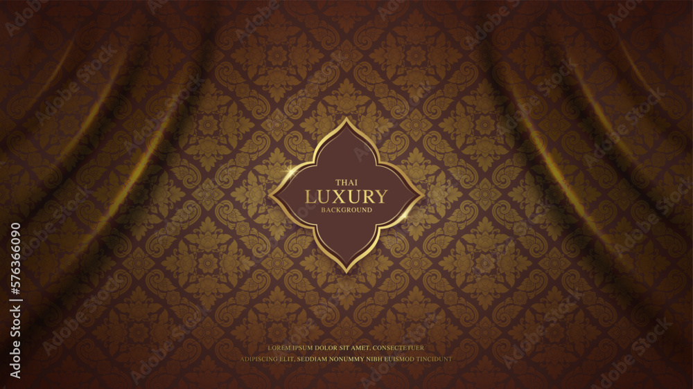 Thai art luxury temple, background pattern decoration for printing ...