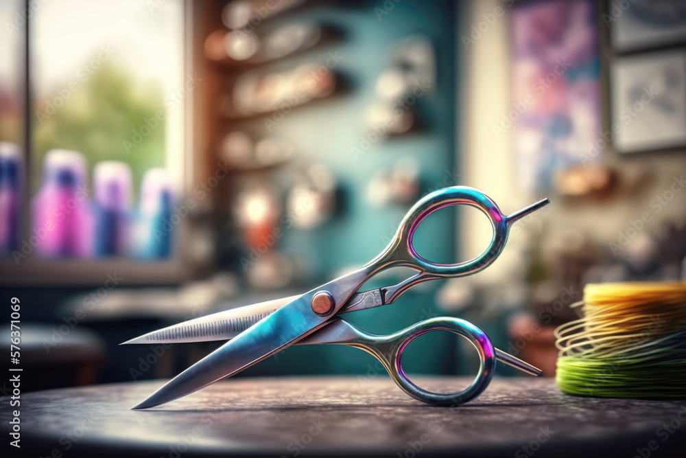 ภาพประกอบสต็อก Barber scissors are a tool used by professional ...