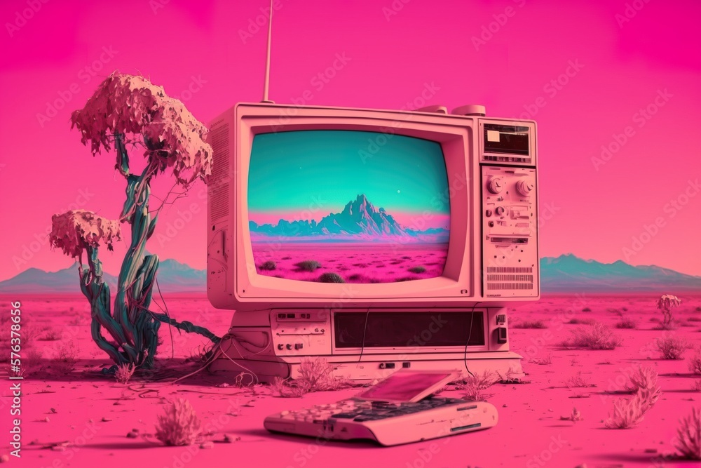 Vaporwave 80s wallpaper. Unusual Combination of Cyberpunk Aesthetics ...