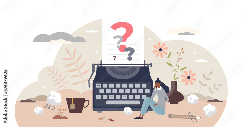 Writers block as missing creative muse for story content tiny person ...