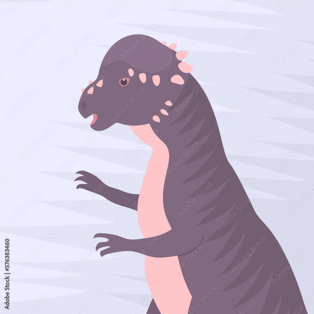 Ancient pangolin pachycephalosaurus. Strong head forehead. Herbivorous ...